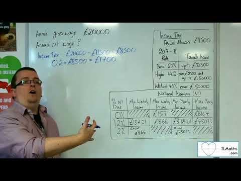 AQA Mathematical Studies: Income Tax & National Insurance 2017/18 - £20000 a year