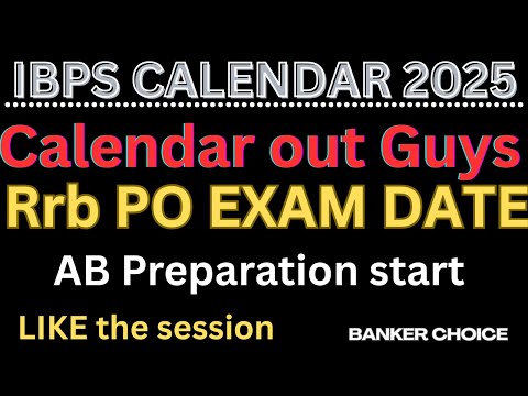 Finally IBPS calendar 2025 out ✅ Rrb Po, clerk Exam dates out #ibpscalendarout #rrbpopre #examdate
