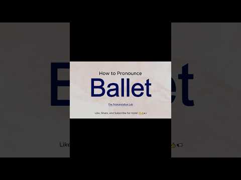 Ballet Pronunciation—How to Say Ballet? #pronunciation #howtopronounce #howtosay #english