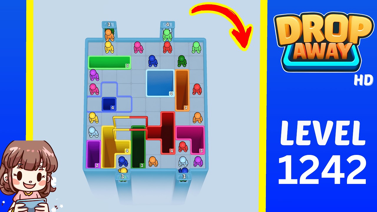 Drop Away Level 1242 Solution Walkthrough