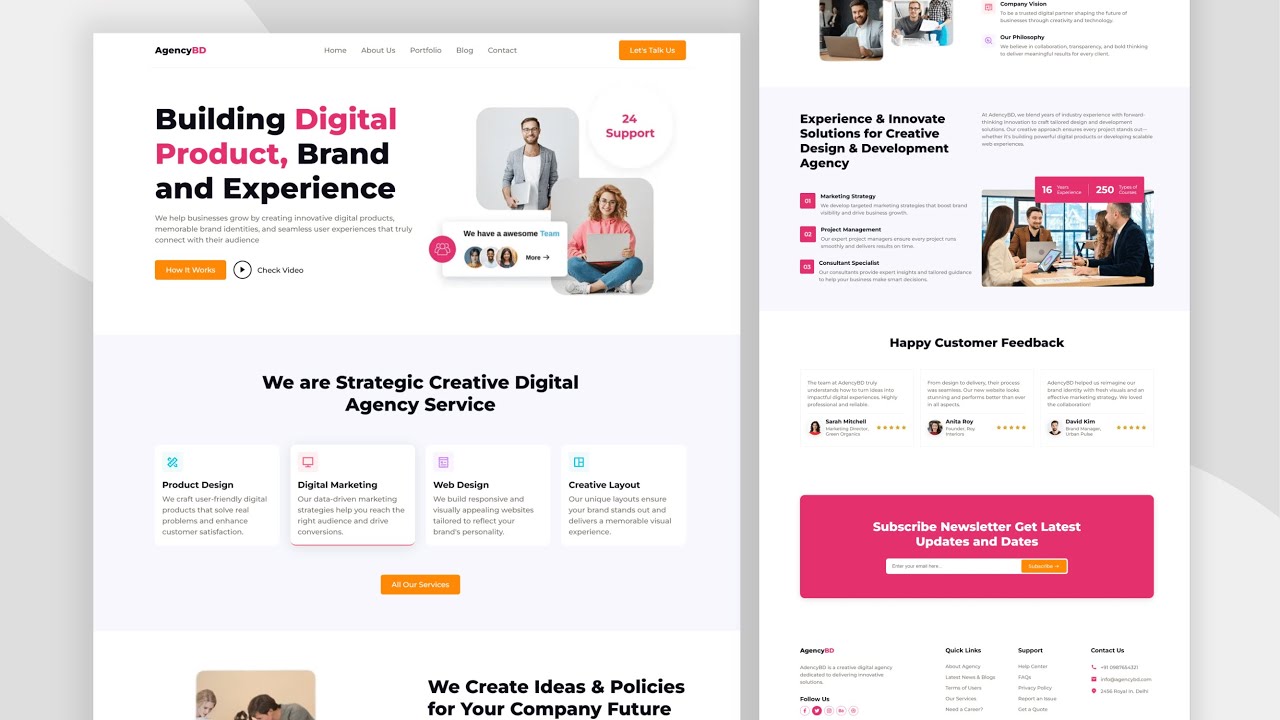 Build A Digital Marketing Agency Website Using HTML CSS And JavaScript