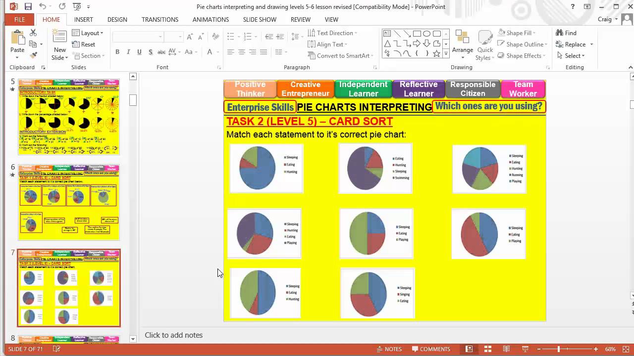 Maths ROTW 78 - Lesson: Pie Charts