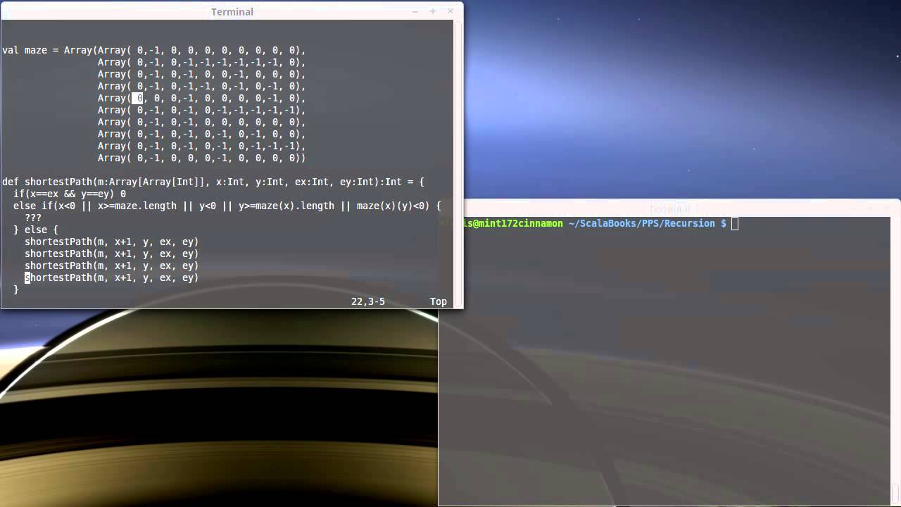 Recursive Maze Solution (in Scala)