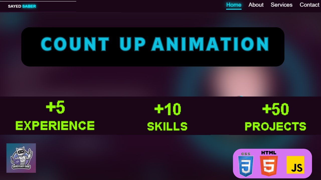 count up Animation useing Html CSS Java script