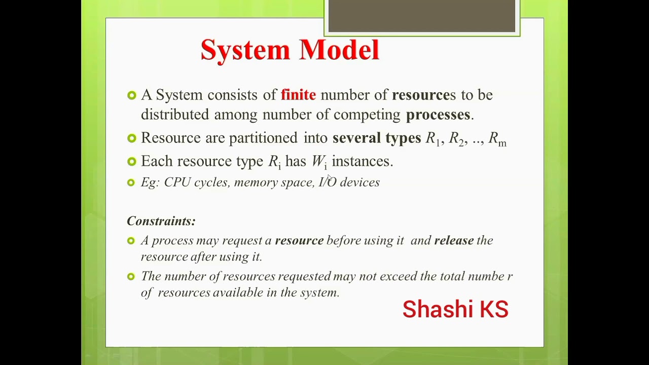 DEADLOCKS | Introduction | Deadlock Characterization | System Model of Deadlocks
