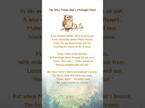 The Wise Mama Owl's Midnight Hoot #kidsstorytime #english #nurseryrhymes #poem #storytelling #tales