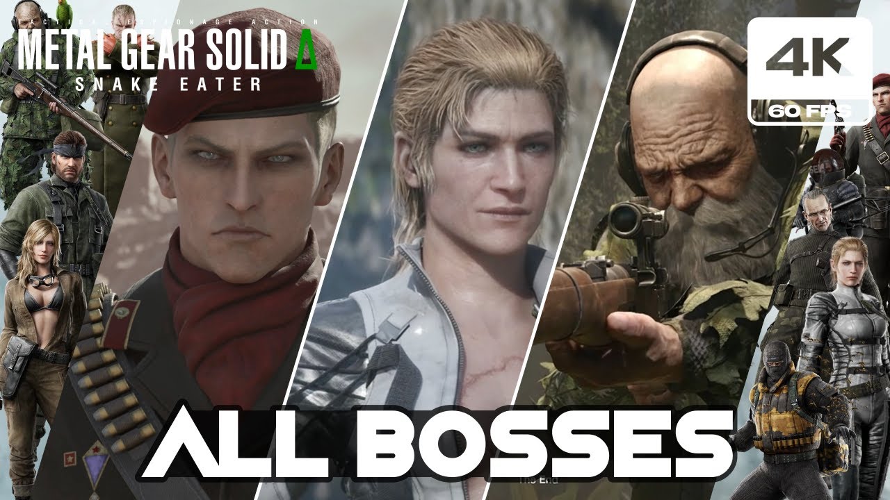 Metal Gear Solid Delta: Snake Eater - All Bosses Fight with Cutscenes and Ending (PS5 Pro 4K 60FPS)