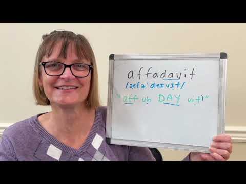 How to Pronounce Affidavit