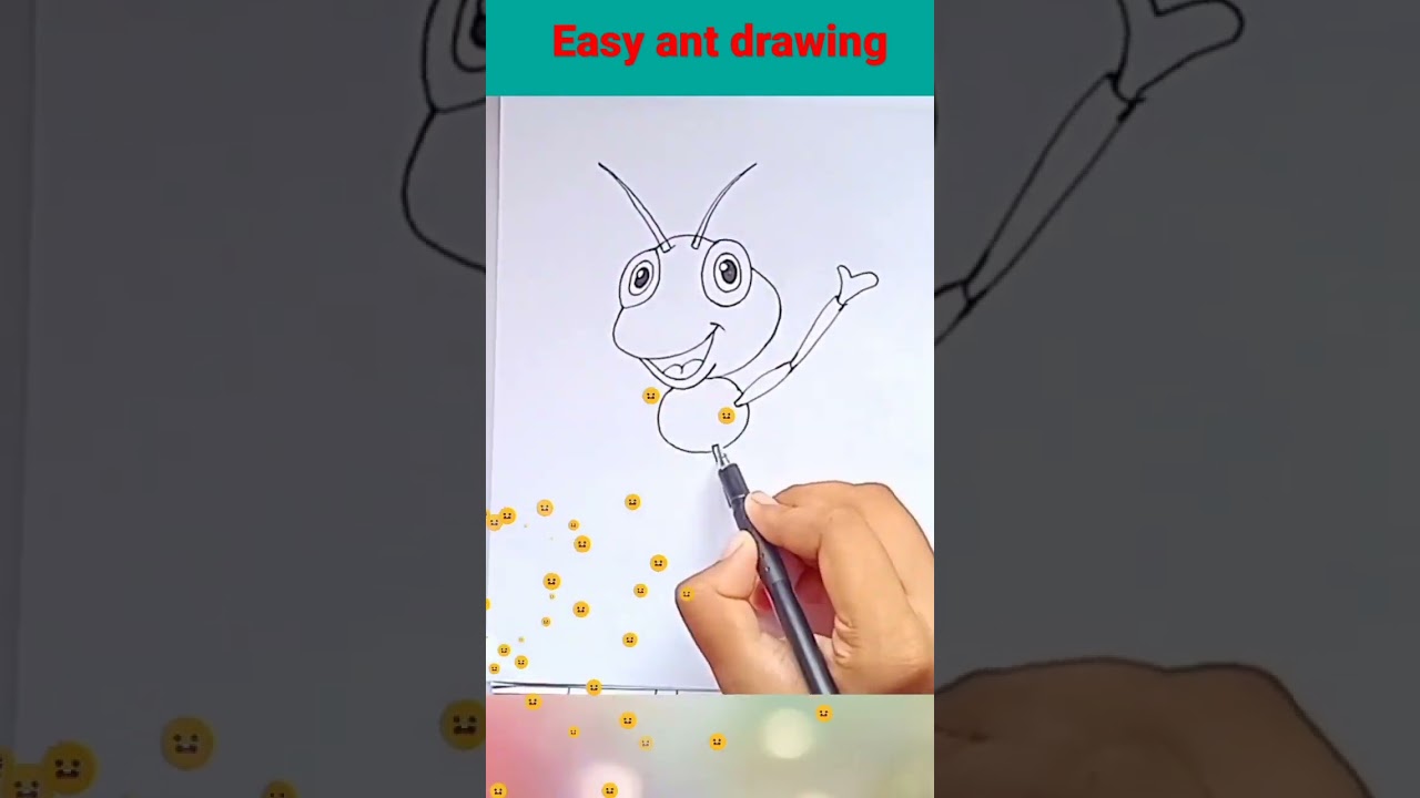 easy cute ant drawing/ #shorts  #antdrawing  #kidsdrawing  #ant
