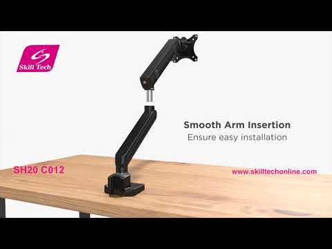 SH20 C012 SKILLTECH SINGLE MONITOR ALUMINUM SLIM SPRING-ASSISTED MONITOR ARM