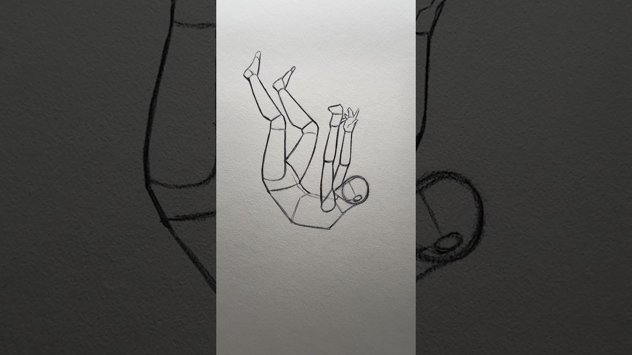 How to Draw a Dynamic Falling Pose ⭐️Tutorial⭐️ #drawing #art #pose #tutorial #howtodraw #shorts #fy