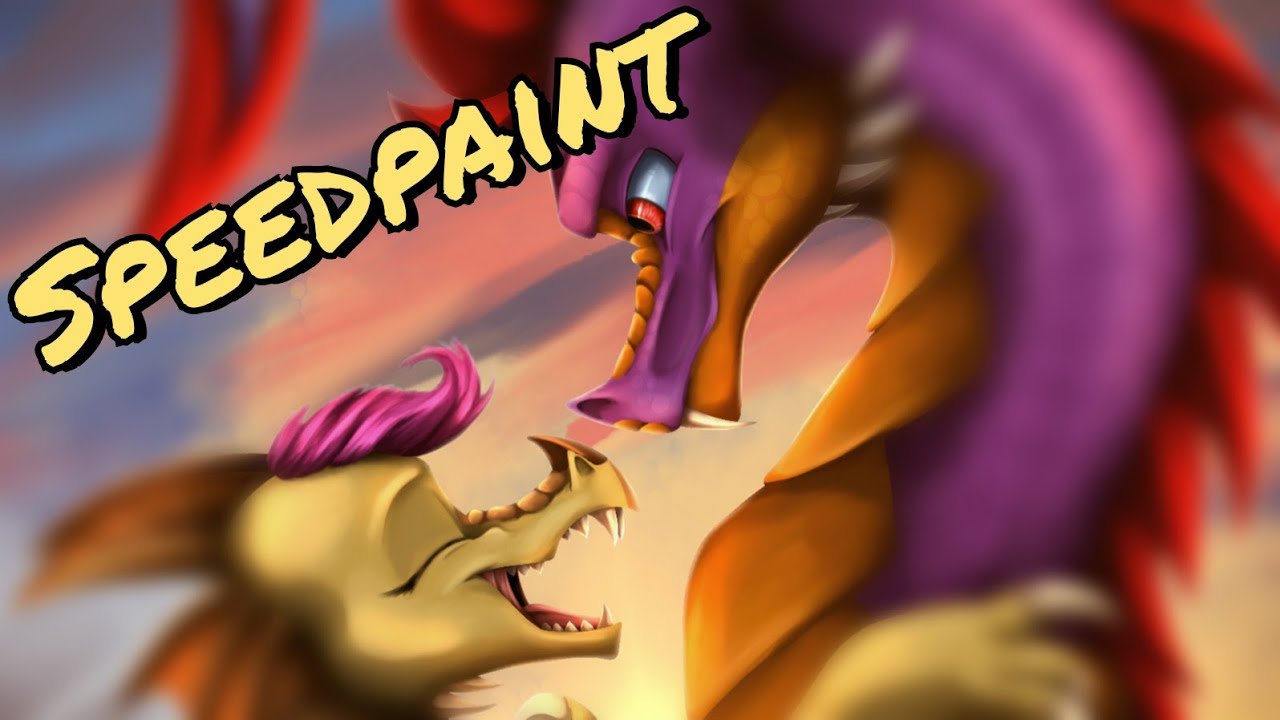 Warm Sunset, With Dragons (Dragon OC Speedpaint)