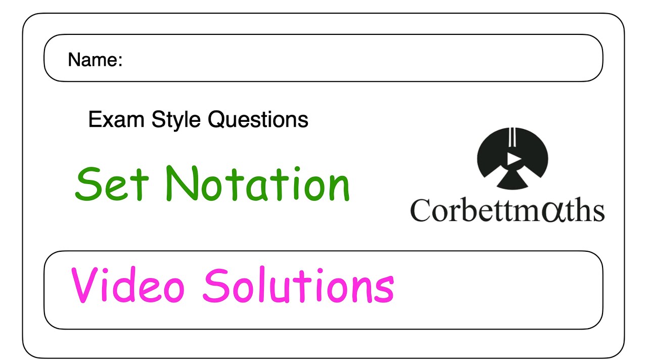 Set Notation Answers - Corbettmaths