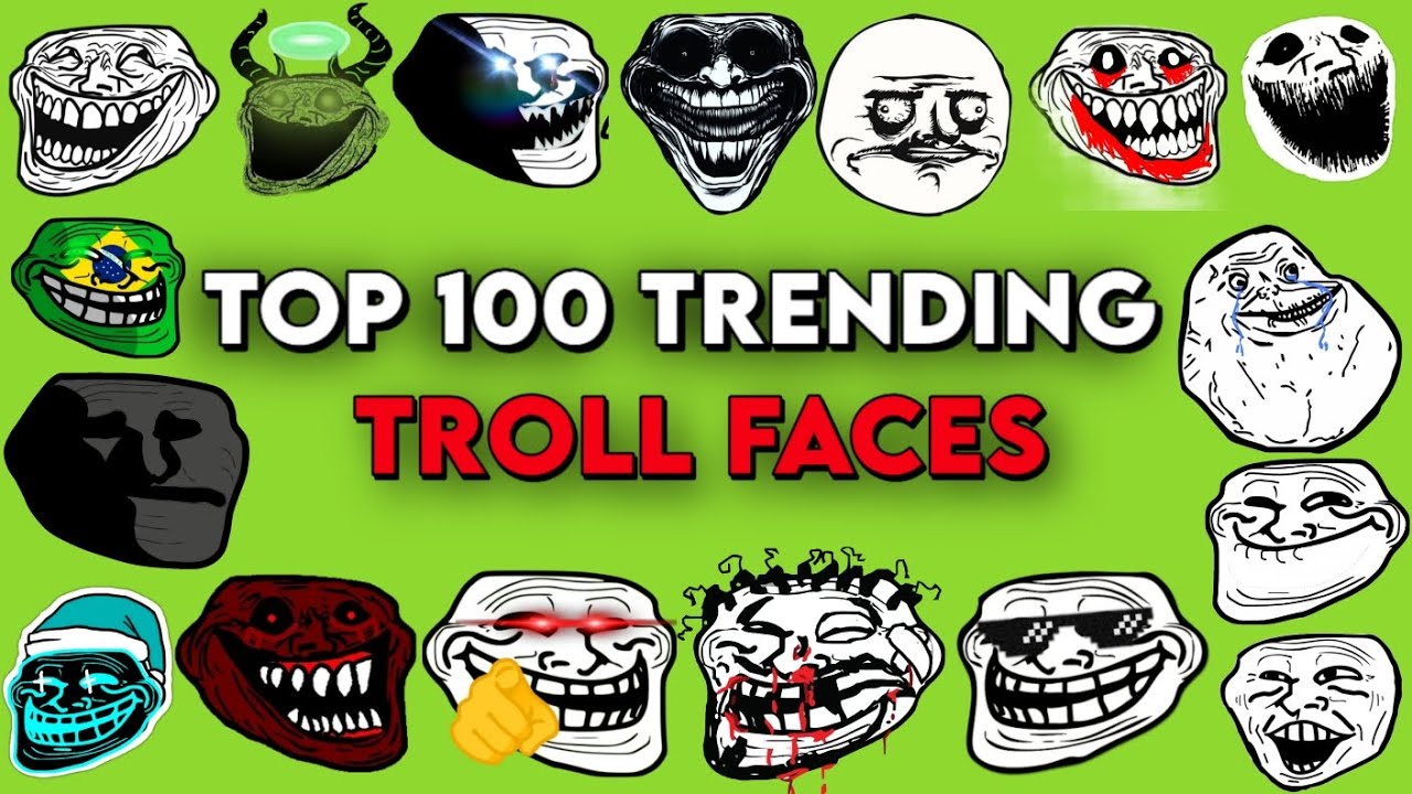 TOP 100 TREADING TROLL FACES IN GREEN SCREEN | LIOR EXPLAINER #trollface