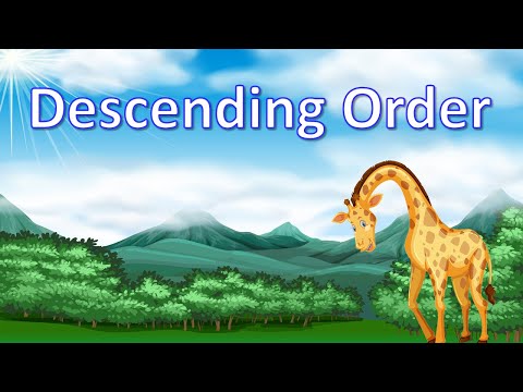 Descending Order for Kids | Math Grade 1
