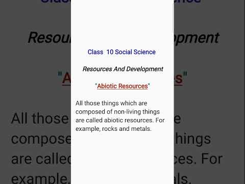What are Abiotic Resources? Class 10 Geography Cbse Exam