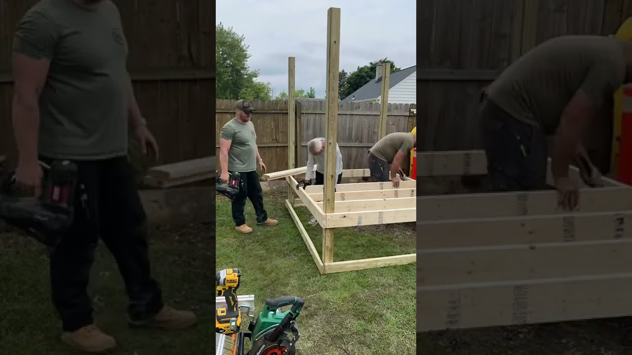Framing up the chicken coop… stay tuned.  This is gonna be great! #chickens #diy #build #shorts