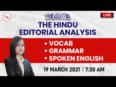 The Hindu Editorial Analysis | 19 March 2021 | By Sraya Mahendras | Bank, SSC, UPSC | 7:30 AM