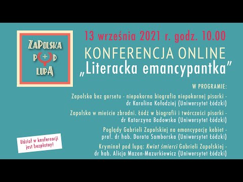 Konferencja online „Literacka emancypantka”