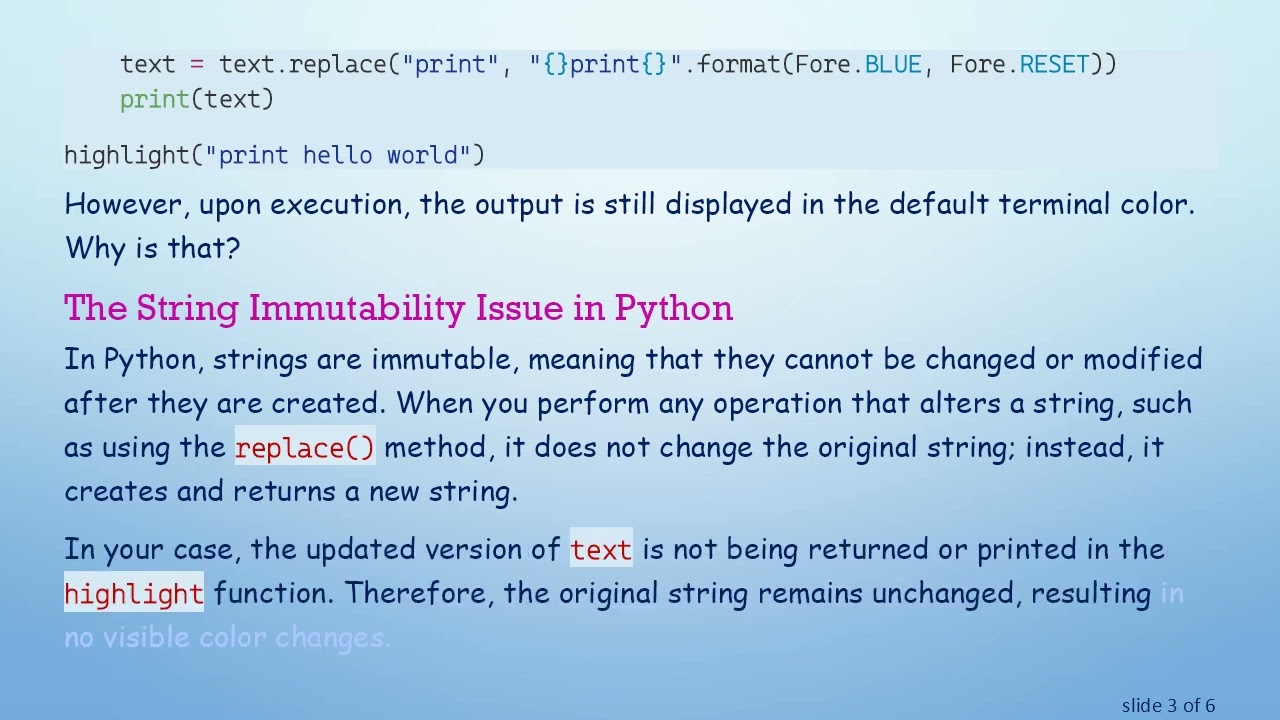 How to Use Python's replace() Function for Color Syntax Highlighting