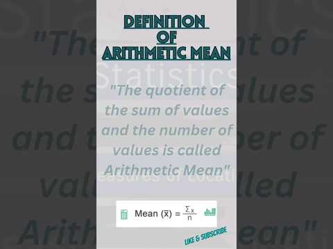 Definition Arithmetic Mean #viral