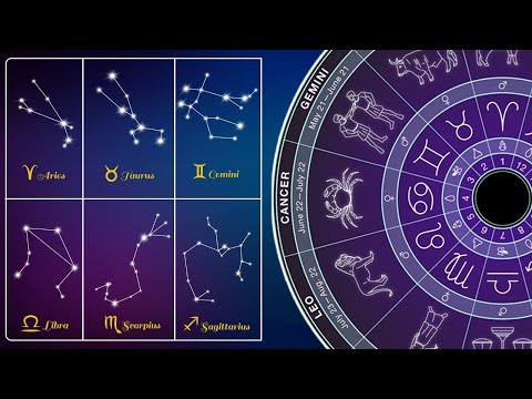 Zodiac Constellations in the Night Sky | 12 Astrological Signs | Animation