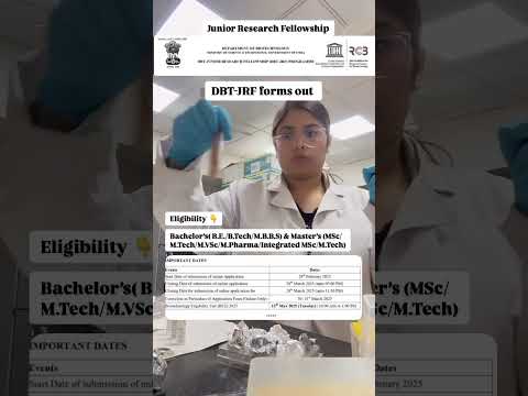 DBT-Junior research fellowship 2025 forms out #dbt #net #jrf #phd #phdlife #research #scientist