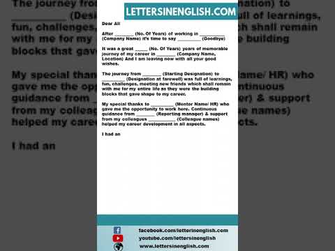 Farewell Letter to Colleagues After Resignation