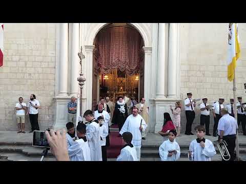 Il-wasla tal-purcissjoni ta Corpus Domini tas-sena 2025 gewwa r-Rabat quddiem il-knisja ta San Mark.