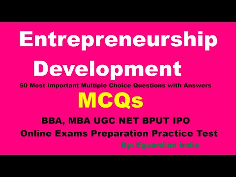 Entrepreneurship Development MCQ BBA , MBA UGC NET BPUT IPO Online Exams Preparation Practice Test