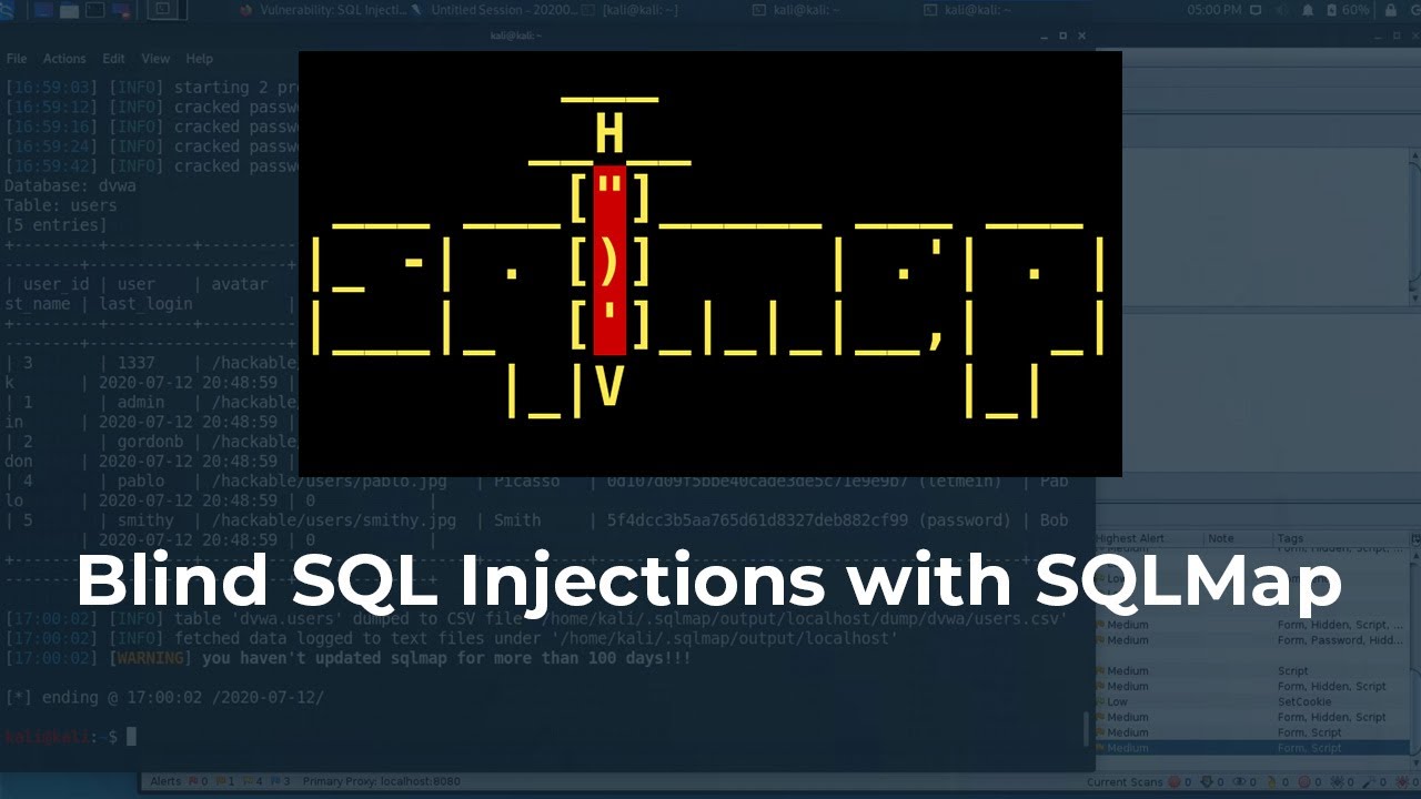 Blind SQL Injections with SQLMap against the DVWA