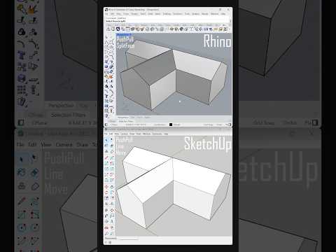 SketchUp vs Rhino - Tutorials for Beginners #architecture #rhino3d #sketchup