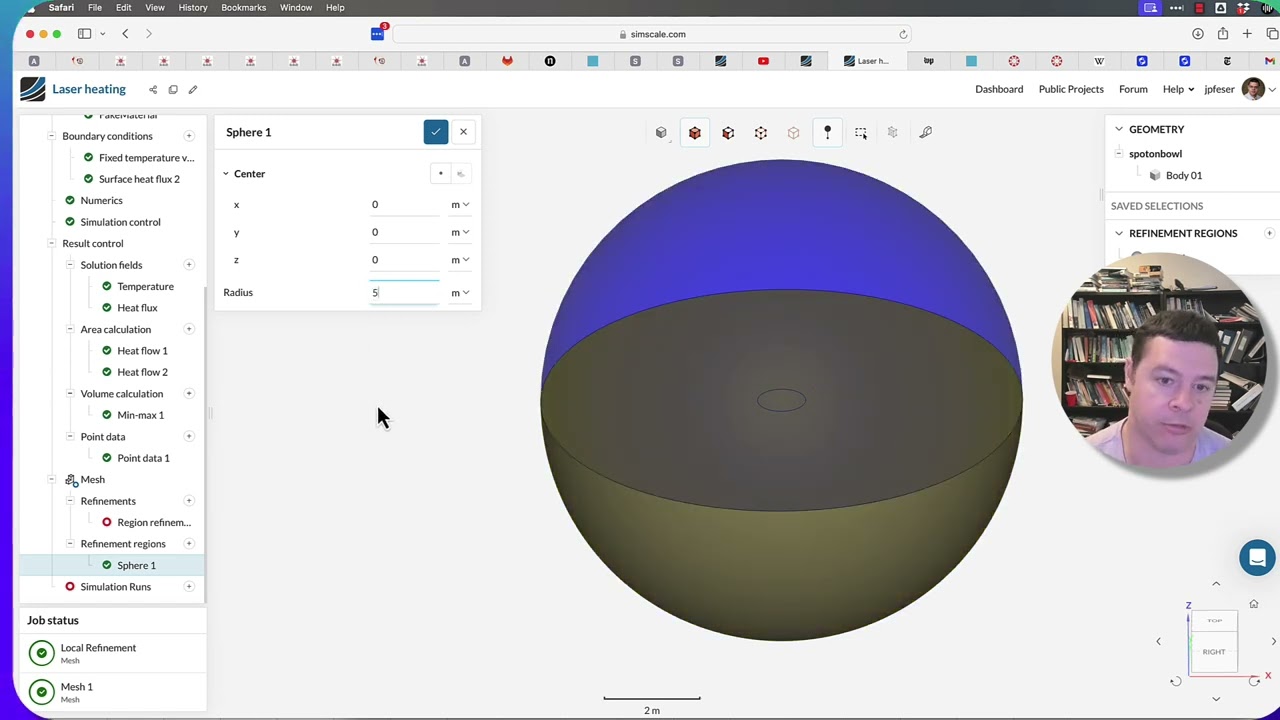 13:  Simscale Meshing: Region Refinement