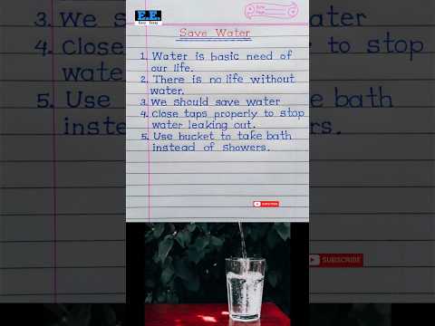 5 lines on save water || five lines on water