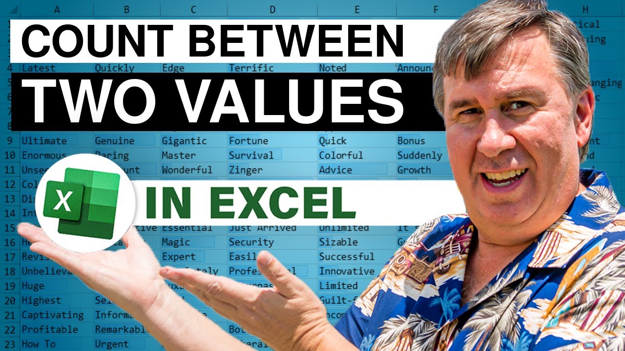 Excel - Counting Between a Range in Excel: Using COUNTIFS Function - Episode 1508