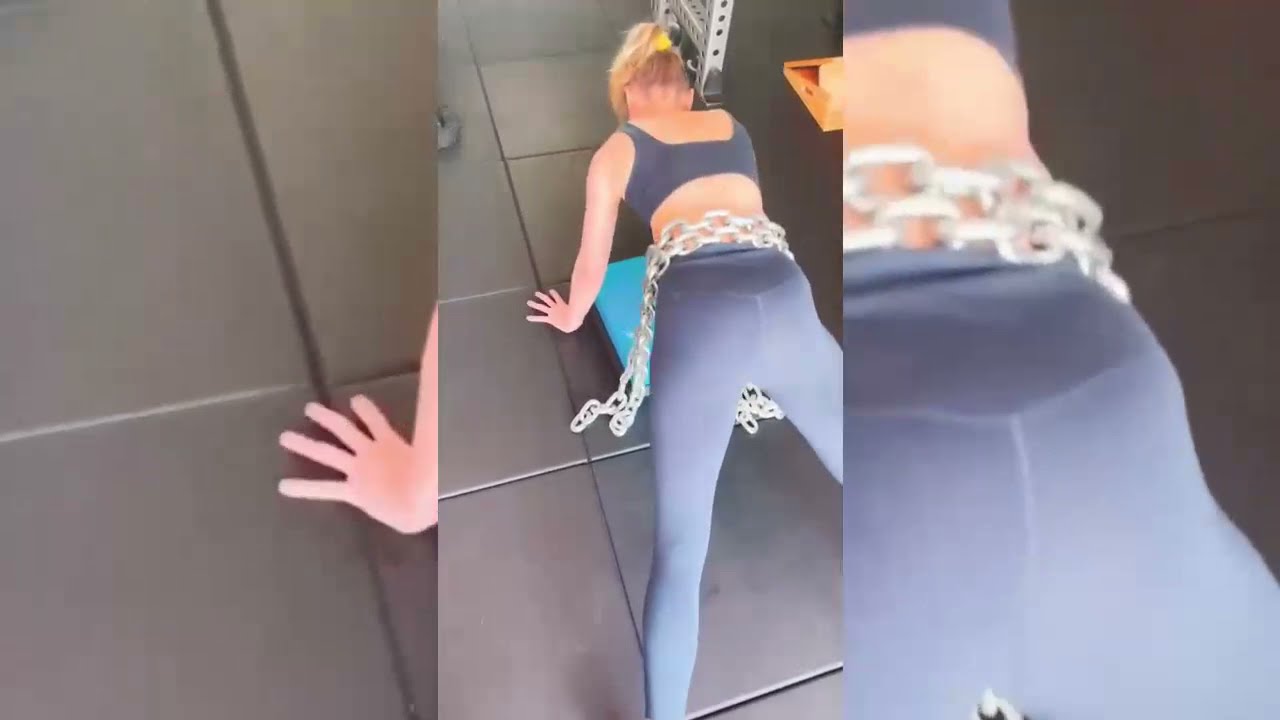 Brie Larson doing pushups with chains for Captain Marvel 2