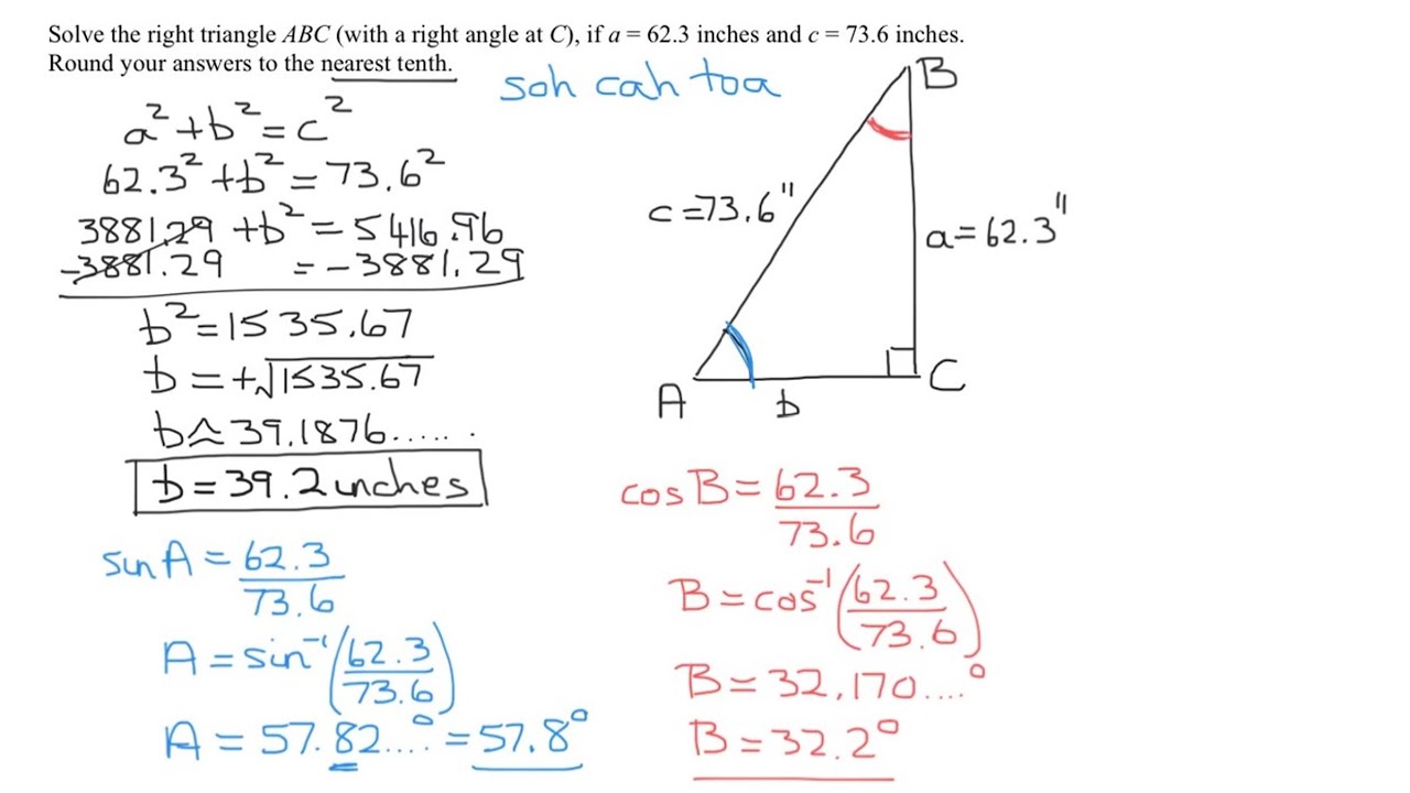 Solve a Right Triangle Given Two Sides