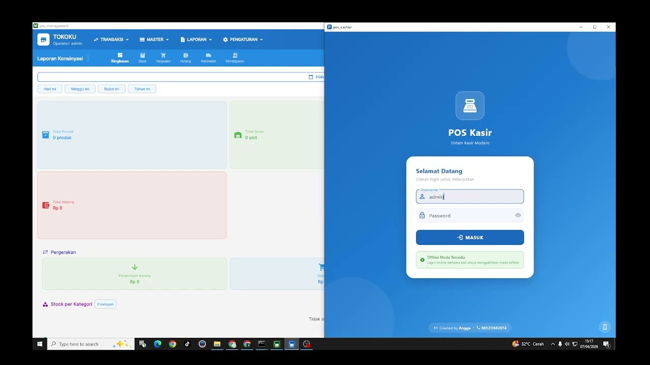 Source Code Sistem POS Penjualan Desktop-Based (Flutter) dengan Notifikasi WhatsApp Realtime