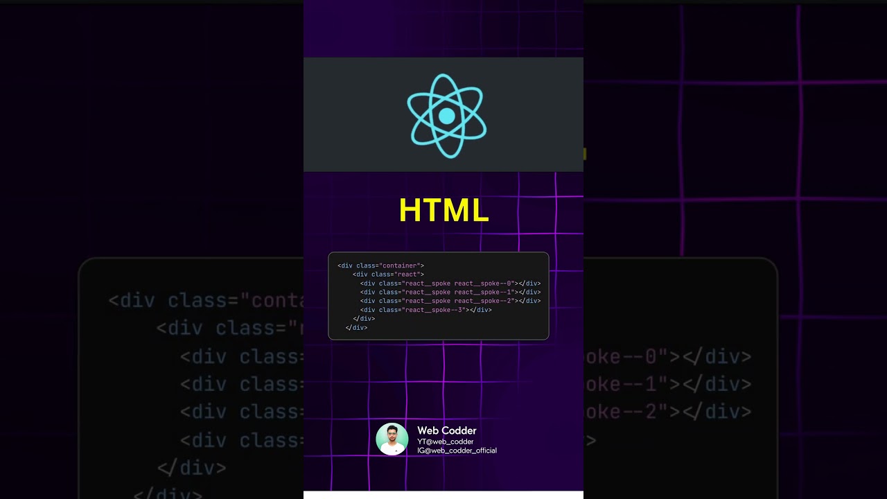 Creating React Logo Animation | HTML,  CSS, JavaScript Tutorial. #viral