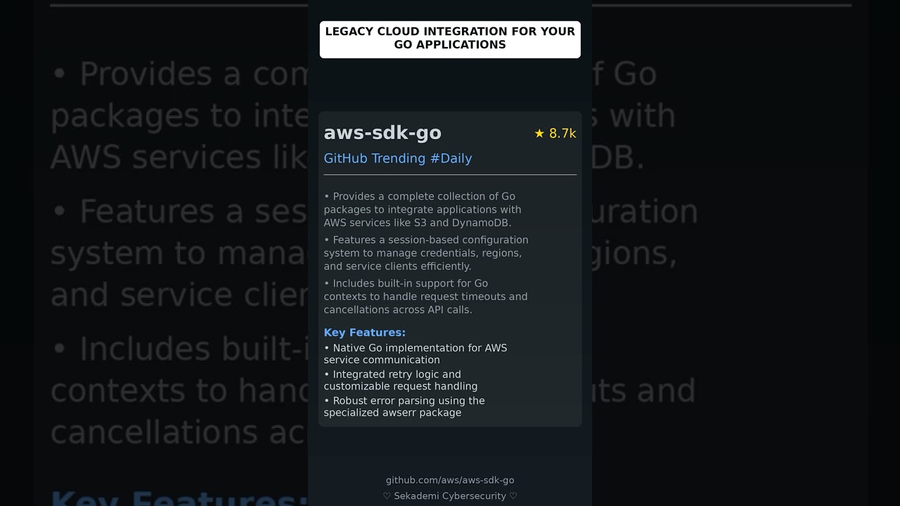 GitHub Trending Repositories: aws/aws-sdk-go 🇬🇧