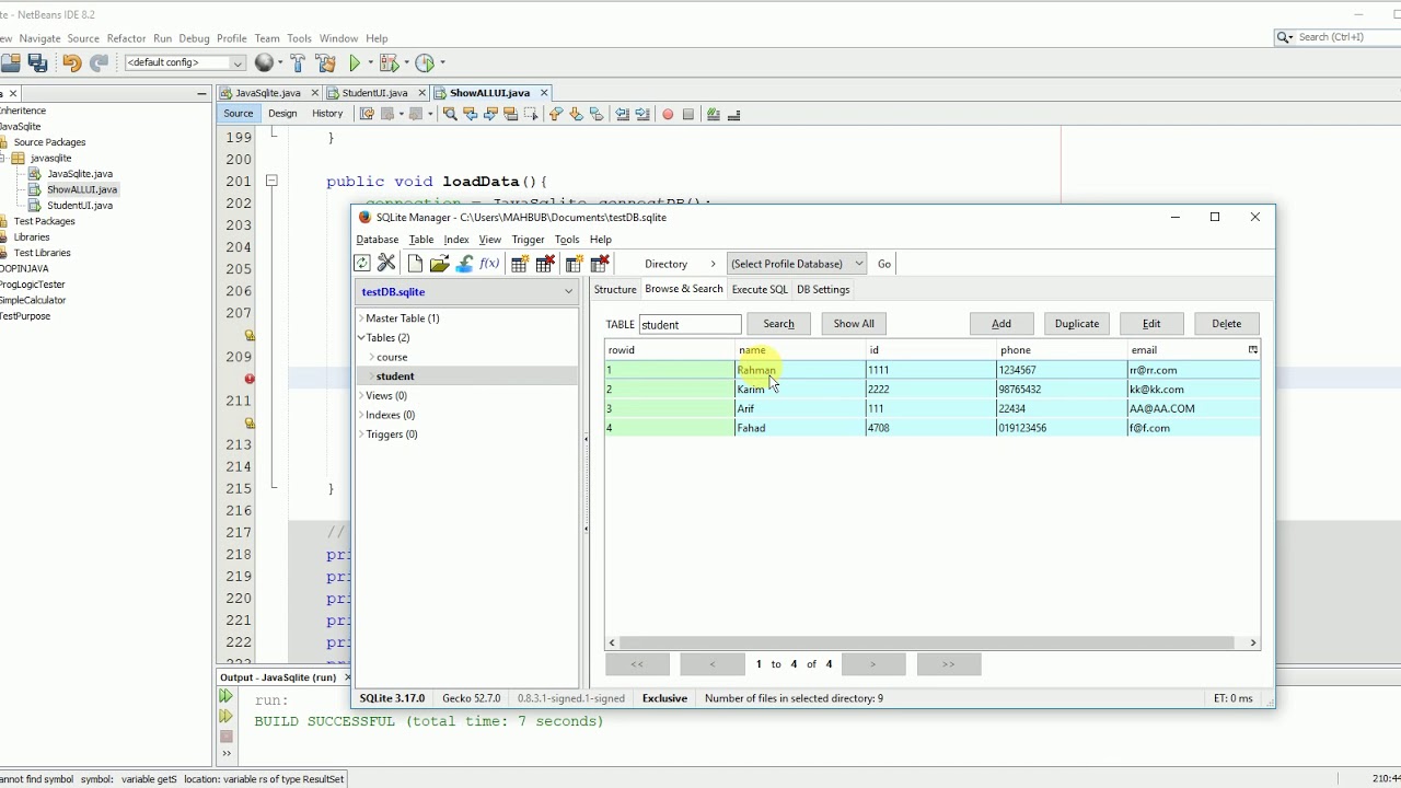 Java GUI 04: Retrieve Data from Sqlite Database and Load Data to JTable