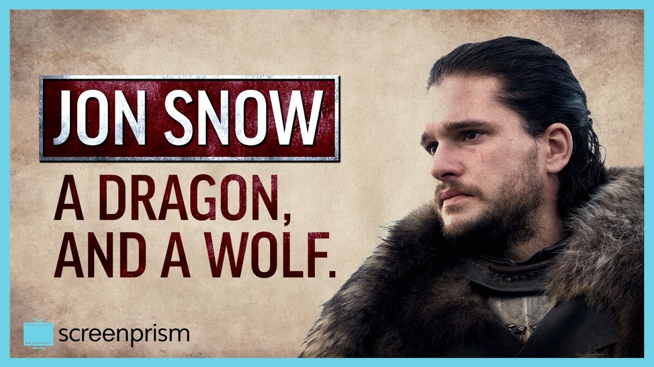 Game of Thrones: Jon Snow, a Dragon and a Wolf