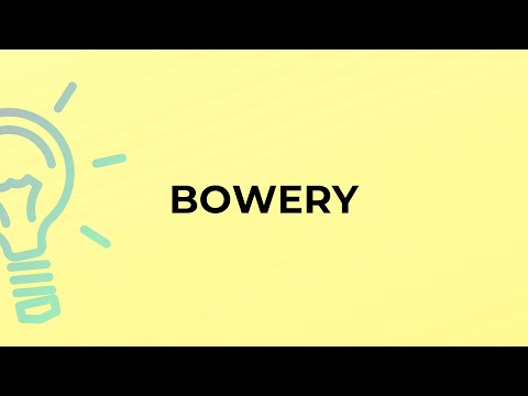 What is the meaning of the word BOWERY?