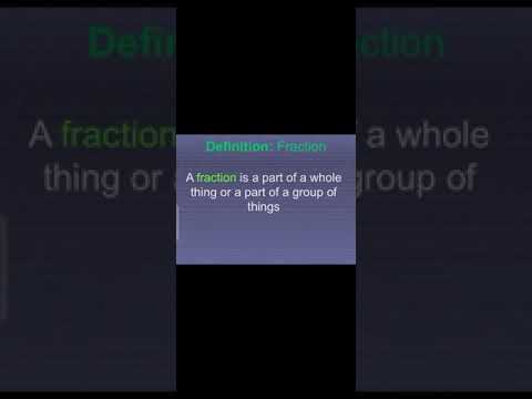 Definition of fraction? (Maths)
