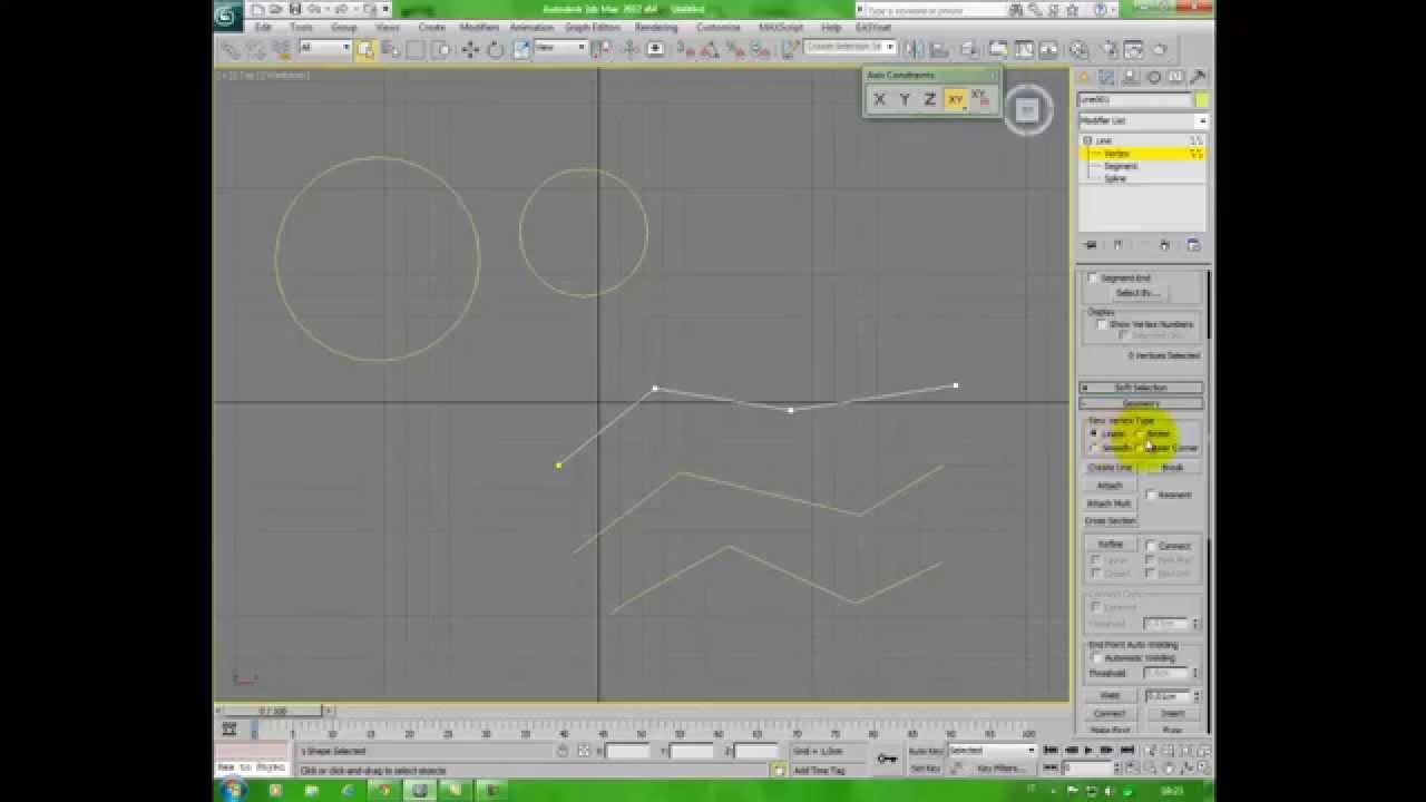 LINE: Sub object Vertex - Segment - Spline  3Ds Max