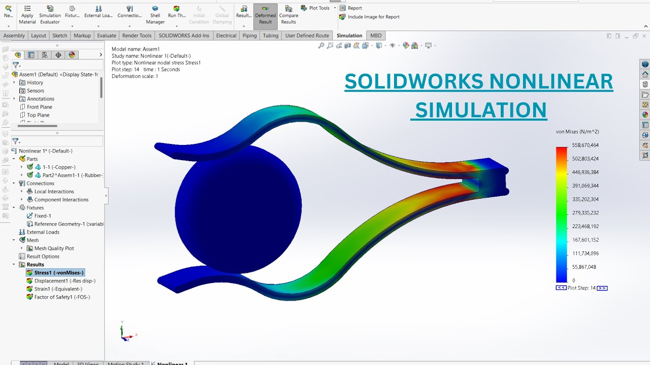 SOLIDWORKS NONLINEAR SIMULATION ANALYSIS COMPLETE TUTORIAL