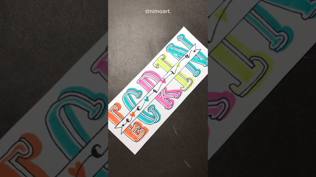 Name Calligraphy using Brush Pen😮| #shorts #art #brushpen #calligraphy #nameart #name @nimoart.