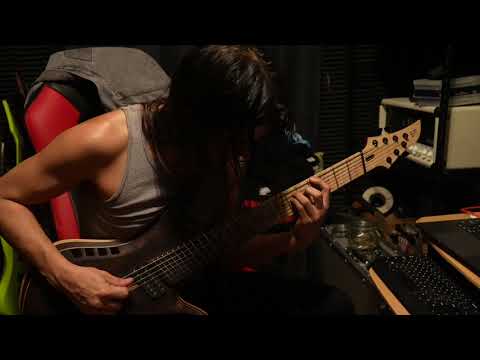 Red Layer Juggernaut Textyres Custom Model 7 String Guitar | Reverb