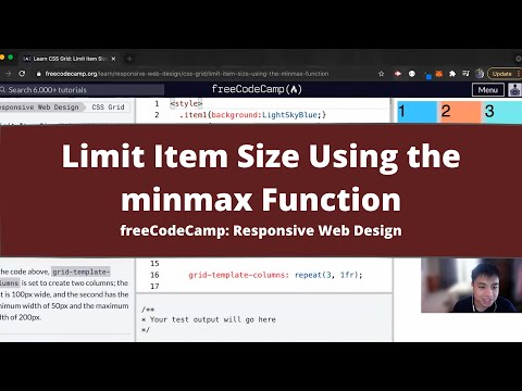 Limit Item Size Using the minmax Function (CSS Grid) freeCodeCamp tutorial