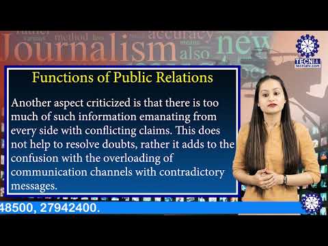 Functions Of Public Relations |Ms.  Jagriti Basera  (Asst. Prof.)| BA( JMC ) TIAS on Tecnia TV